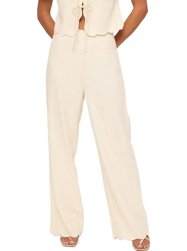 PETAL & PUP Jensen Scallop Hem Pants - Butter Yellow