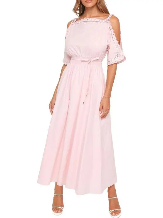 PETAL & PUP Nellie Cotton Midi Dress - Petal Pink