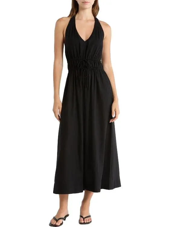 Paige Alysha Halter Midi Dress - Black