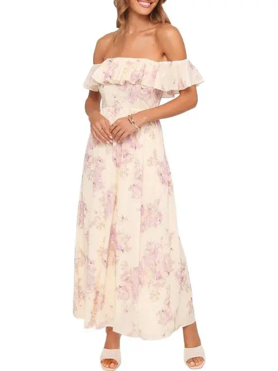PETAL & PUP Floral Ruffled Maxi Dress - Lavender Floral