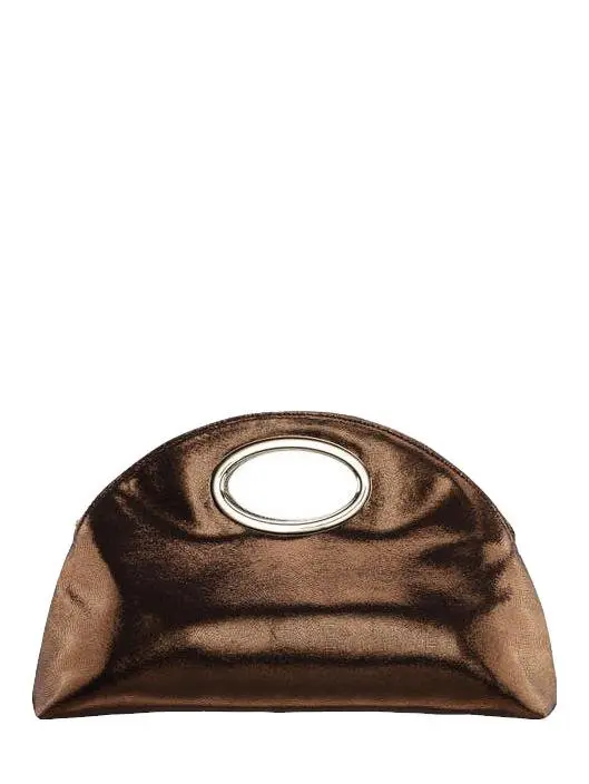 Nina Jael Top Handle Clutch - Bronze