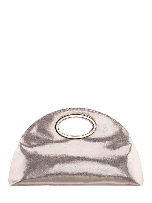 Nina Jael Top Handle Clutch - Light Gold