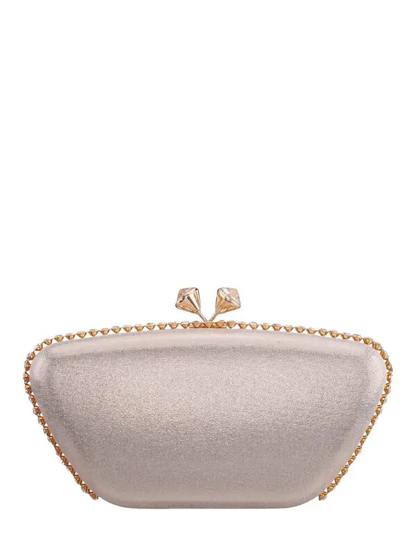 Nina Goddess Frame Clutch - Platino
