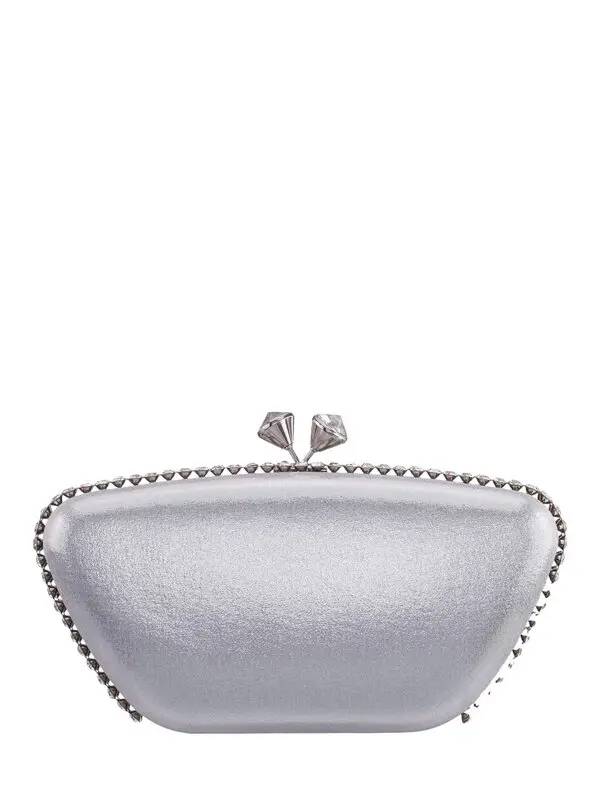 Nina Goddess Frame Clutch - Silver