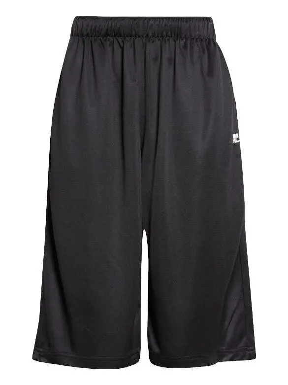 COURREGES Jersey Bermuda Shorts With Skirt Effect Back Panel - Black