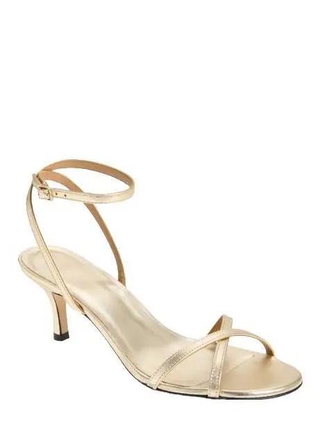 BOSS Cristas Metallic Leather Ankle Strap Sandal - Gold