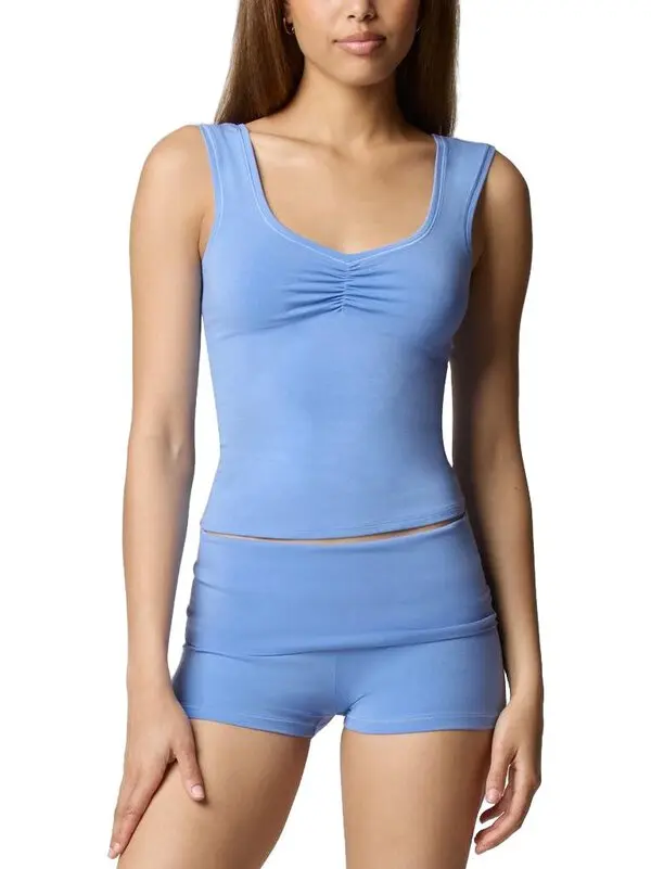 FLORENCE BY MILLS Ruched Bust Cotton Blend Tank - Provence