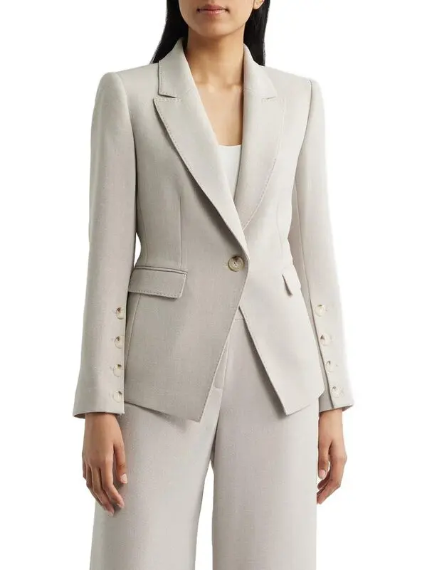 TAHARI ASL One-button Blazer - Straw
