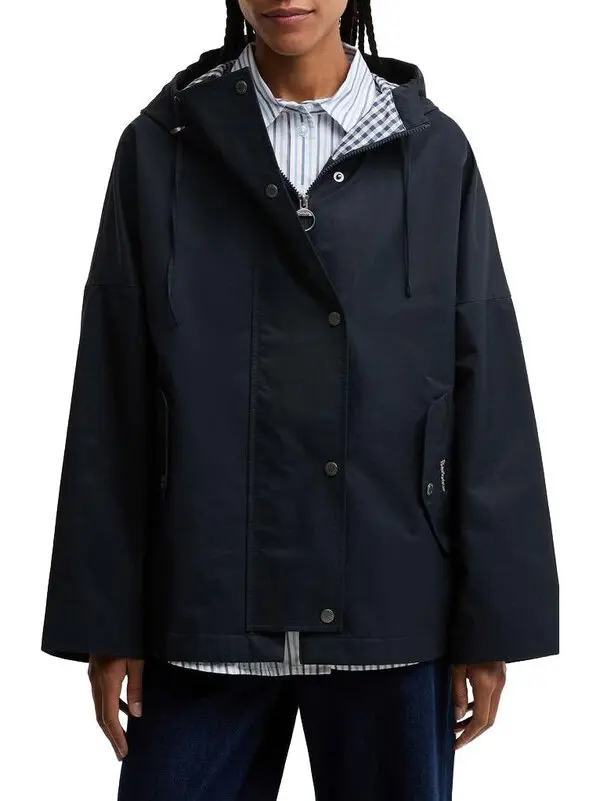 Barbour Kingswood Showerproof Hooded Jacket - Dark Navy/navy Gingham