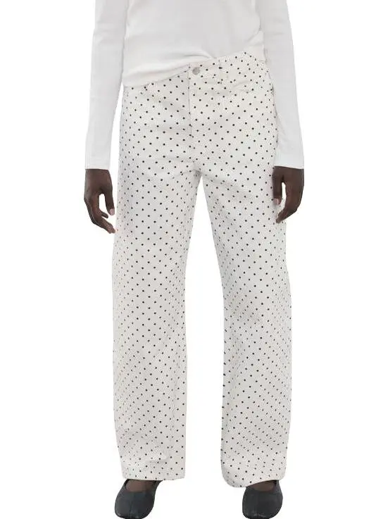 Mango Polka Dot Balloon Jeans - White