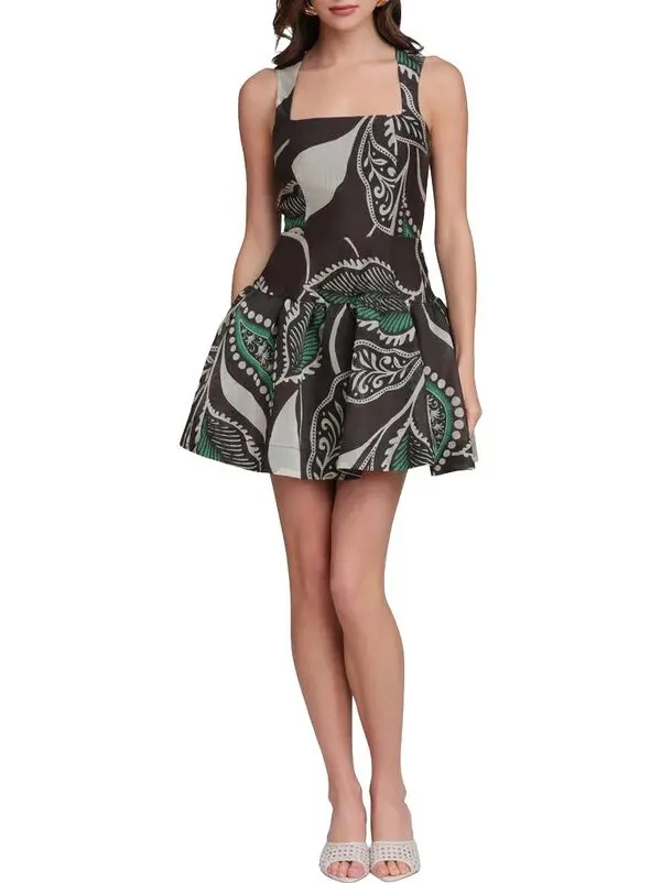 Avec Les Filles Paisley Print Fit & Flare Minidress - Bali Paisley
