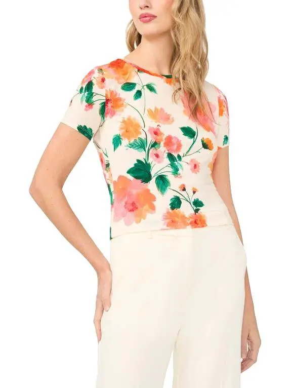 Ted Baker London Devin Painterly Bloom Top - Antique White