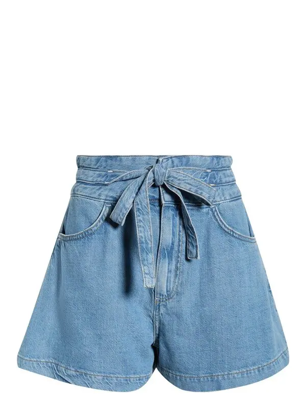Paige Mathilda Paperbag Waist Denim Shorts - Rosecrans