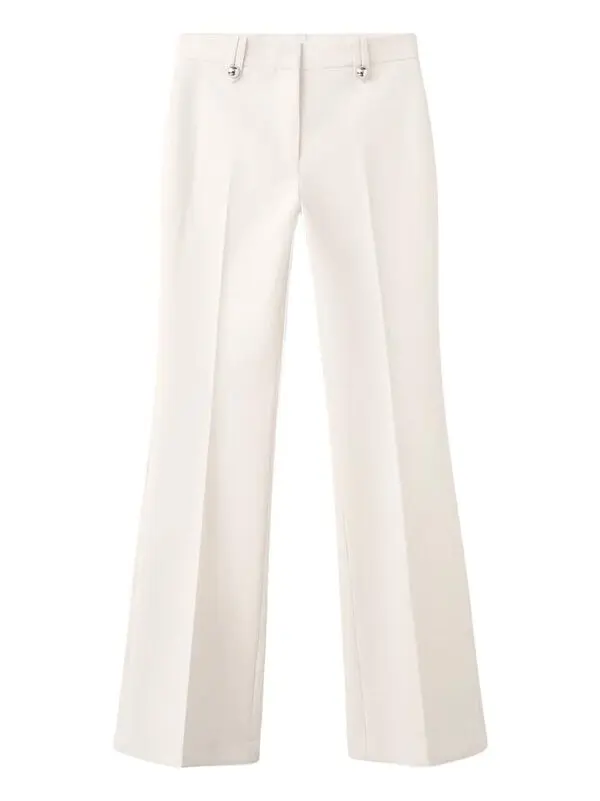 Mango Pleated Front Wide Leg Tailored Trousers - Off White