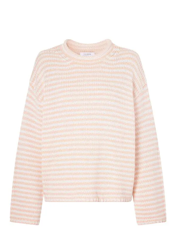 LA LIGNE Striped Cotton Knit Sweater - Orange