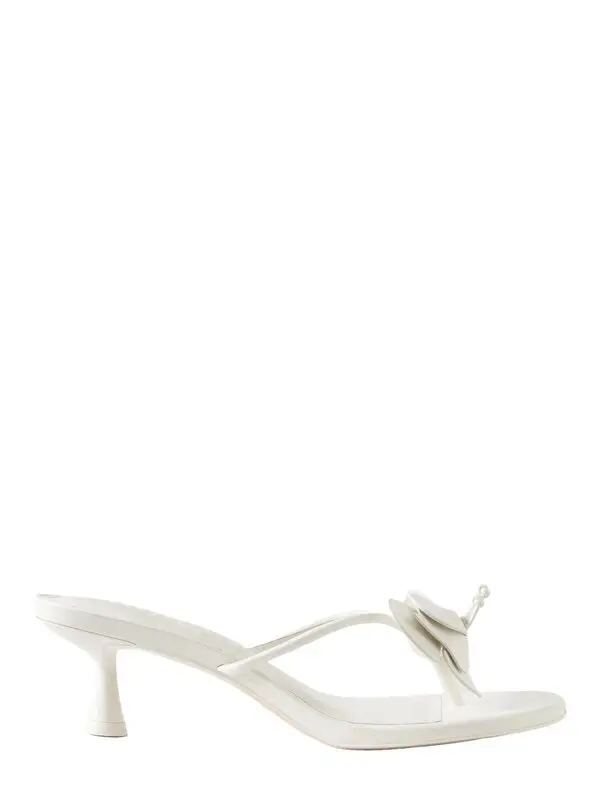 Cult Gaia Addison Embellished Leather Thong Sandals - White