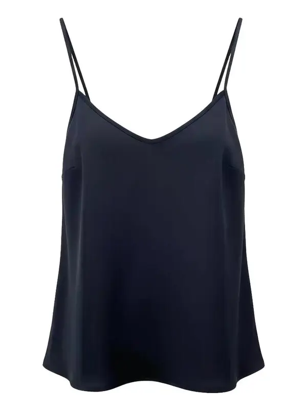 Black Label Spaghetti Strap V-neck Top - Blue