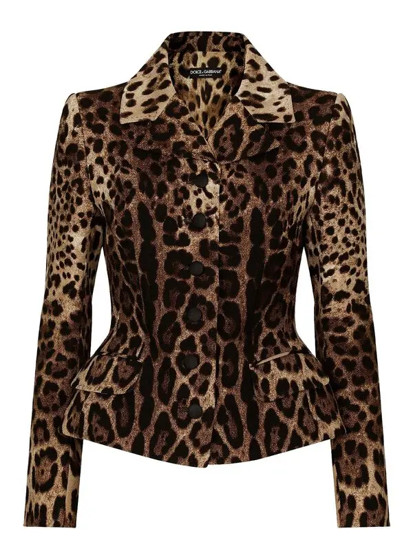 Dolce & Gabbana Double Wool Crêpe Dress With Leopard Print - Animal Print