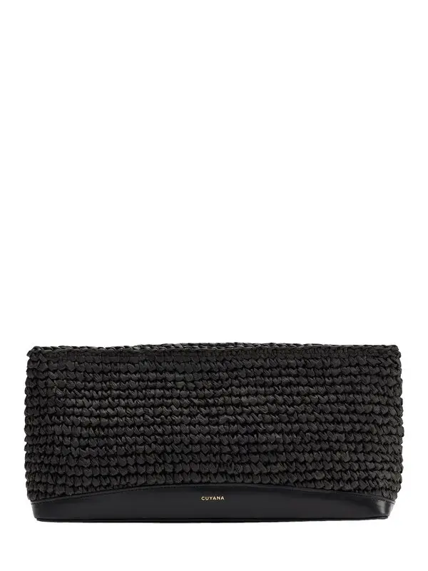Cuyana Hand-crocheted Raffia Clutch - Black