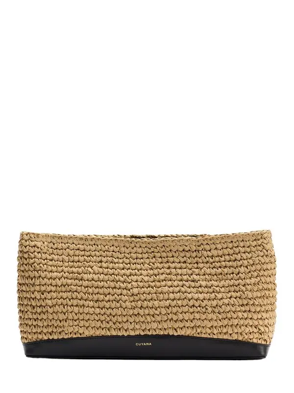 Cuyana Hand-crocheted Raffia Clutch - Dark Natural