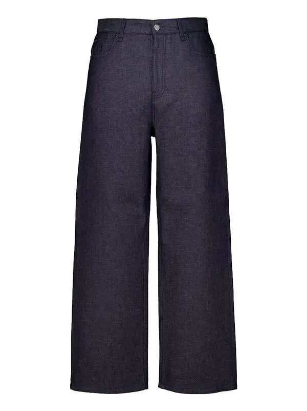 Fendi Dark Wash Wide Leg Jeans - Blue
