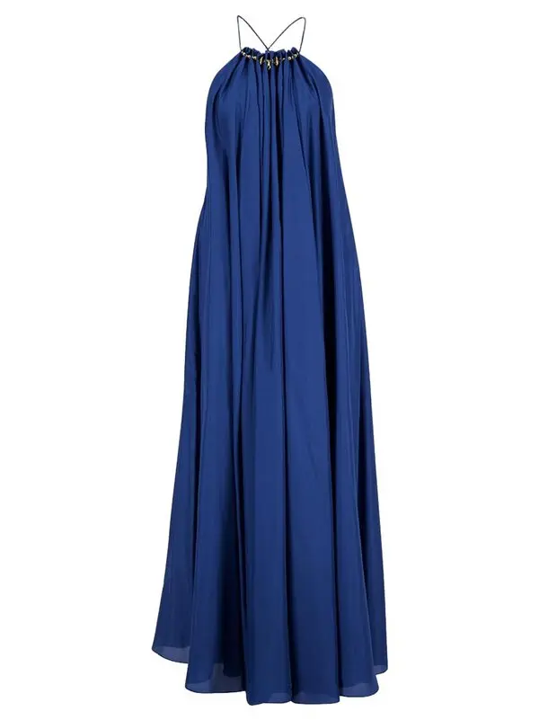 Zimmermann Dark Cobalt Aster Silk Maxi Dress - Blue