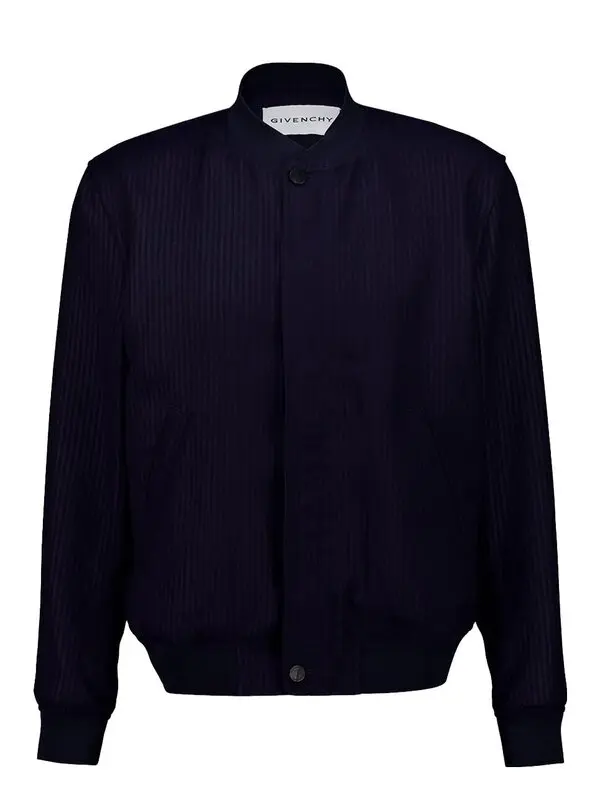 Givenchy Navy Wool Double Stripe Jacket - Blue