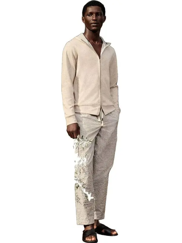 Orlebar Brown Elephant Seersucker Stripe Trousers - Grey