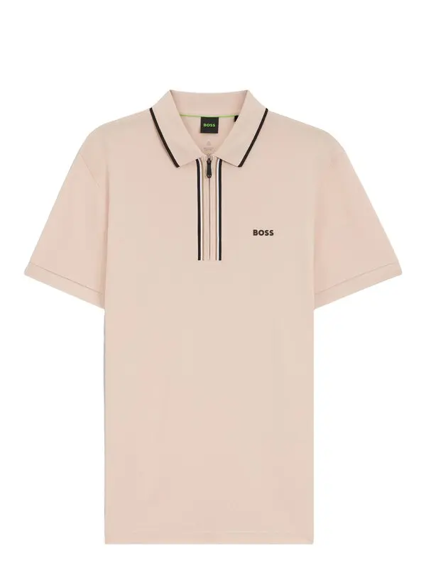 BOSS Active Slim-fit Polo Shirt In Moisture-wicking Stretch Cotton - Light Orange