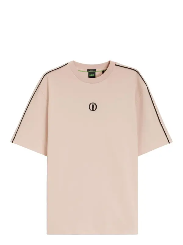 BOSS The Open Cotton T-shirt With Golf Graphic - Light Orange