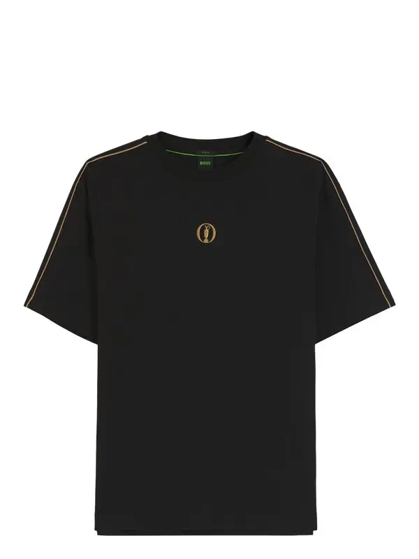 BOSS The Open Cotton T-shirt With Golf Graphic - Black
