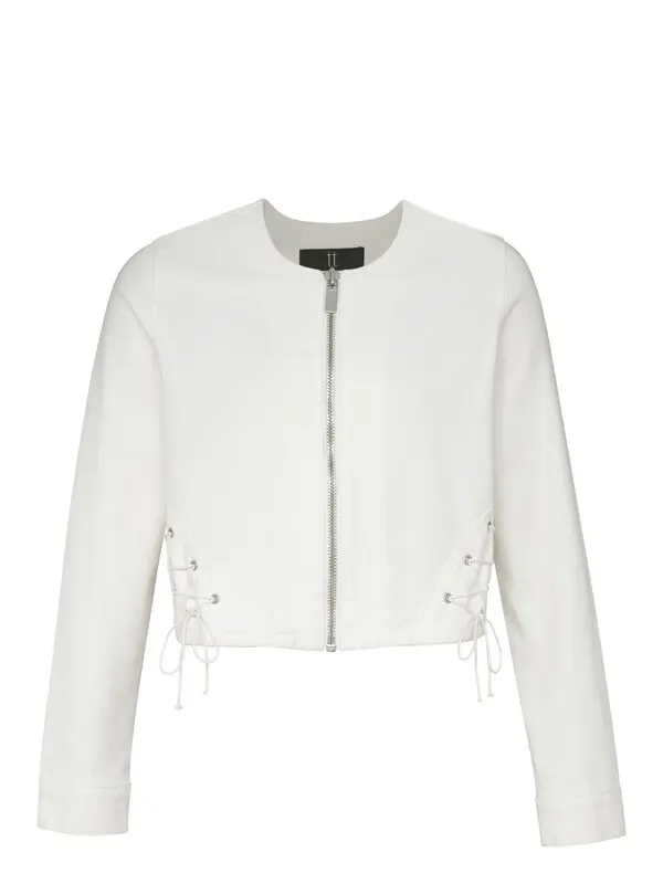 TT STUDIOS Korin Cropped Jacket With Side Lace-up Detail - White St.