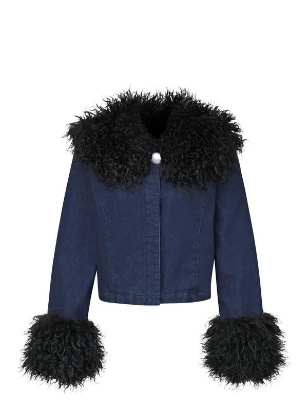 TT STUDIOS Kimmy Cropped Denim Jacket With Faux Fur Trim - Beekman St.