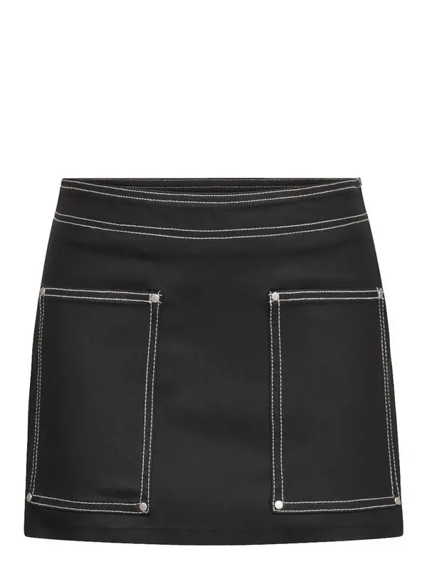 TT STUDIOS Danielle Skirt With Contrast Stitching - Black