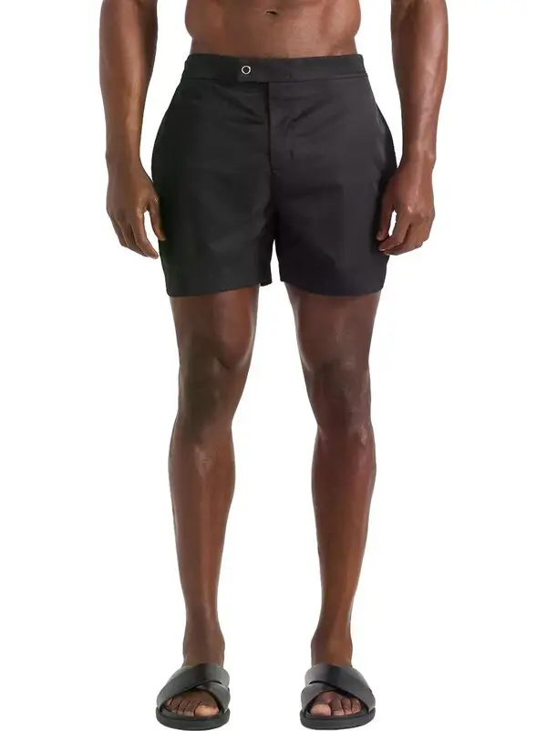 Manière De Voir Adjustable Waist-tab Swim Shorts - Black