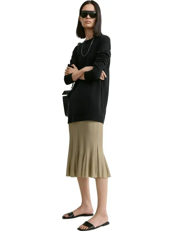 TOTEME Fluted Knit Skirt - Desert