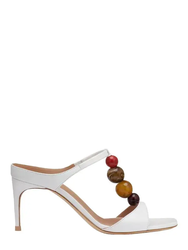 MALONE SOULIERS Lena Bead-embellished Sandals - White