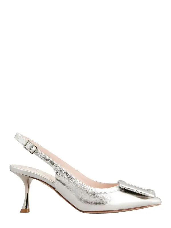 ROGER VIVIER Viv' In The City Slingback Pumps - Silver