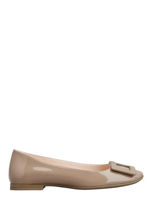 ROGER VIVIER Patent Leather Ballerinas With Lacquered Buckle - Grey