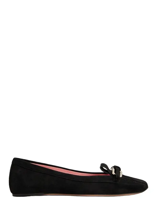ROGER VIVIER Suede Virgule Ballerinas - Black
