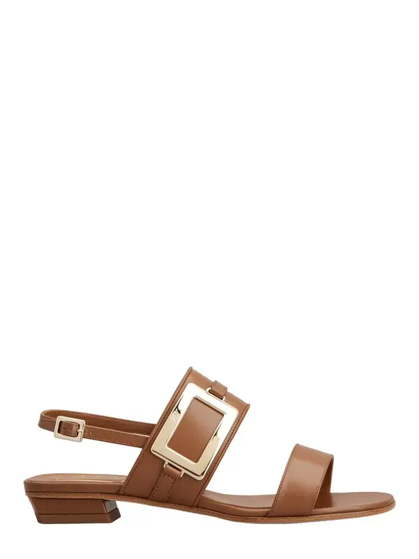 ROGER VIVIER Belle Vivier Leather Sandals - Brown