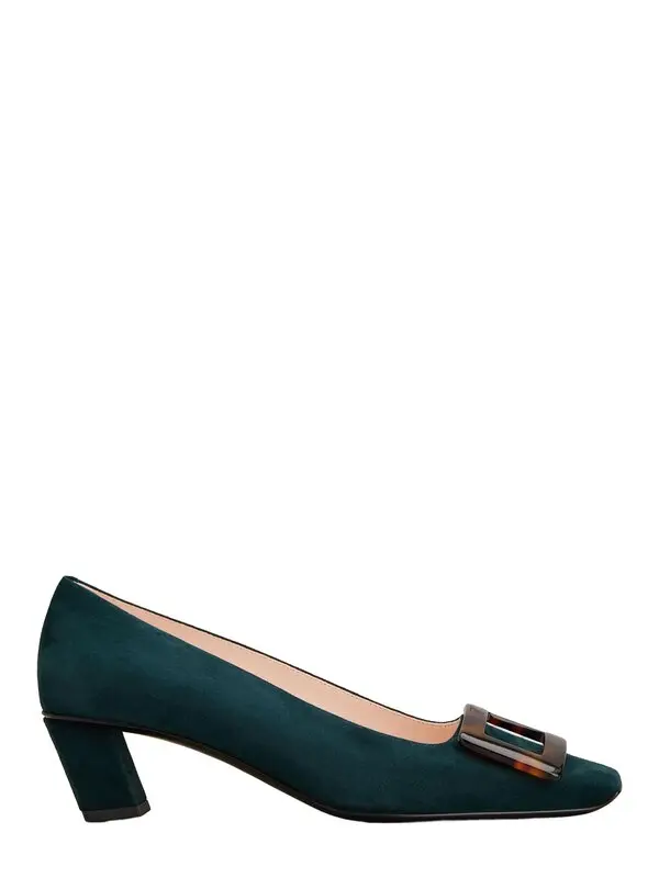 ROGER VIVIER Belle Vivier Suede Pumps - Green
