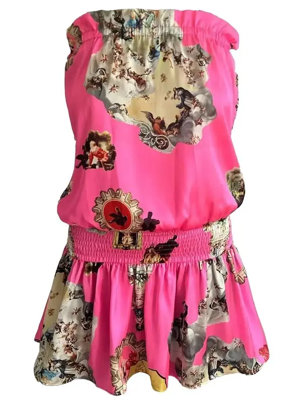 MAXJENNY Neon Sicily Beach Mini Dress - Pink