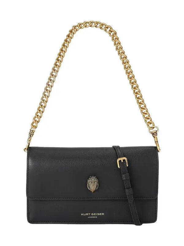 Kurt Geiger Small Sloane Leather Crossbody Bag - Black
