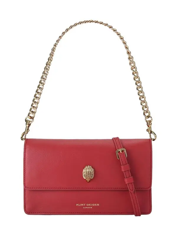 Kurt Geiger Small Sloane Leather Crossbody Bag - Red/other