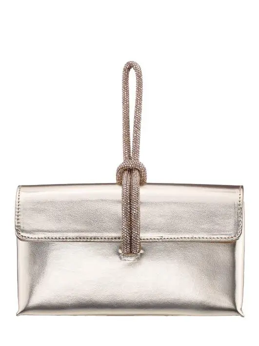 Nina Kaylee Metallic Faux Leather Clutch - Platino