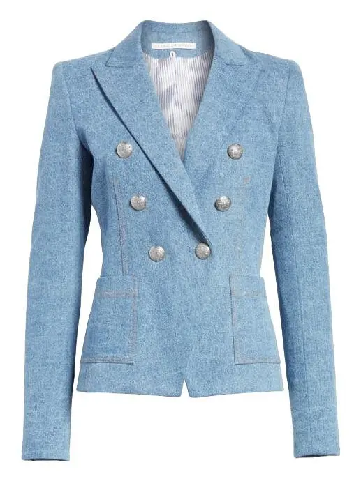 Veronica Beard Caden Denim Dickey Jacket - Mid Blue