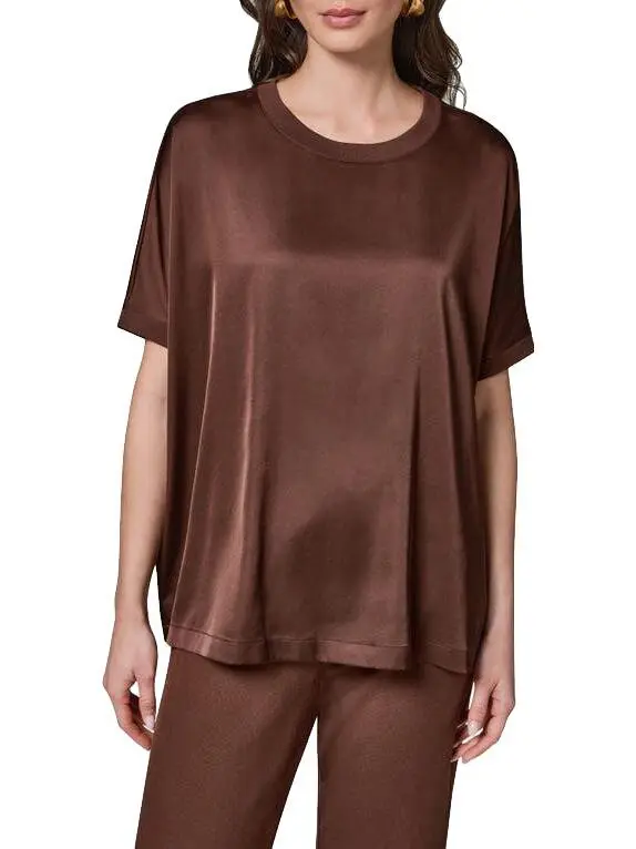 Donna Karan New York Satin Dolman Sleeve Top - Canyon