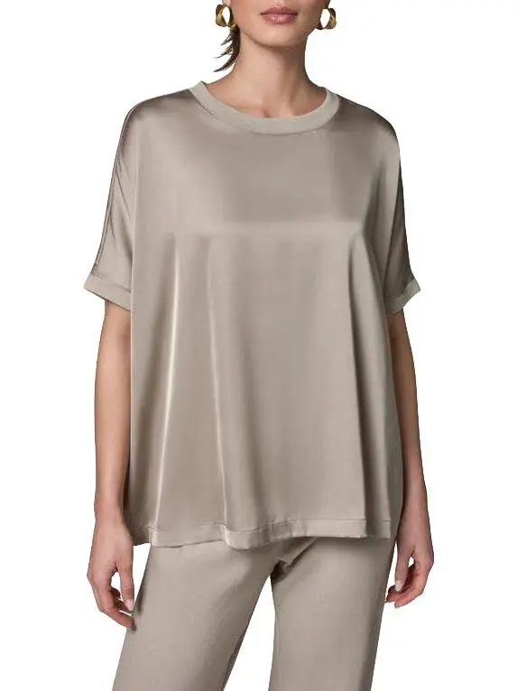 Donna Karan New York Satin Dolman Sleeve Top - Sandstone