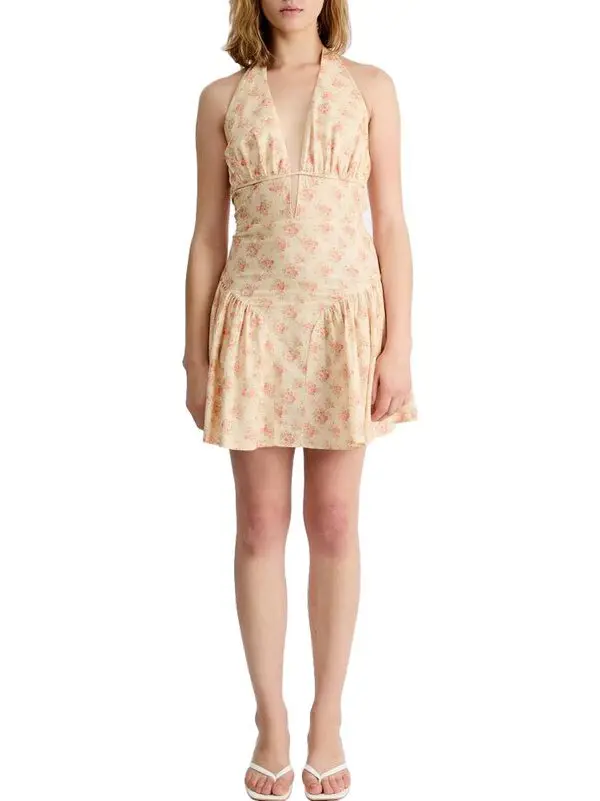 EXTRO & VERT Alice Halterneck Mini Dress - Floral Print